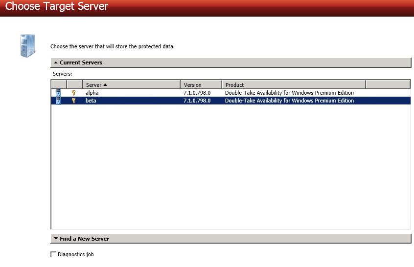 Creating a full server to ESX job