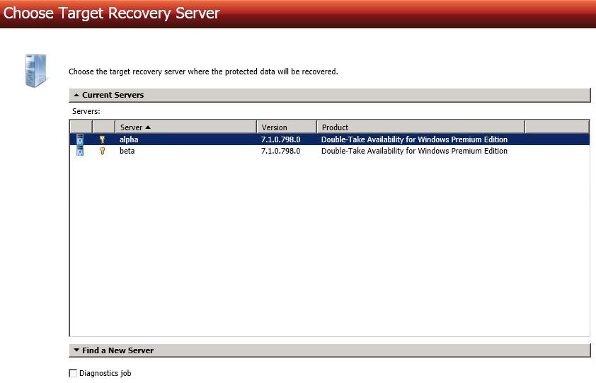 Creating a recovery job